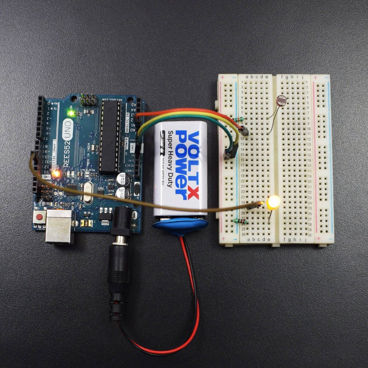 Control The Intensity Of Led Using Ldr Interfacing Rees52 7544