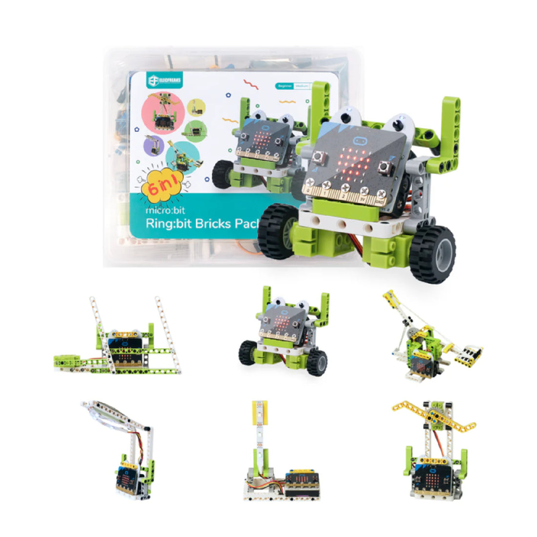 6-in-1 Ring:bit Kit Microbit Kit With 6 Building Brick Models – REES52