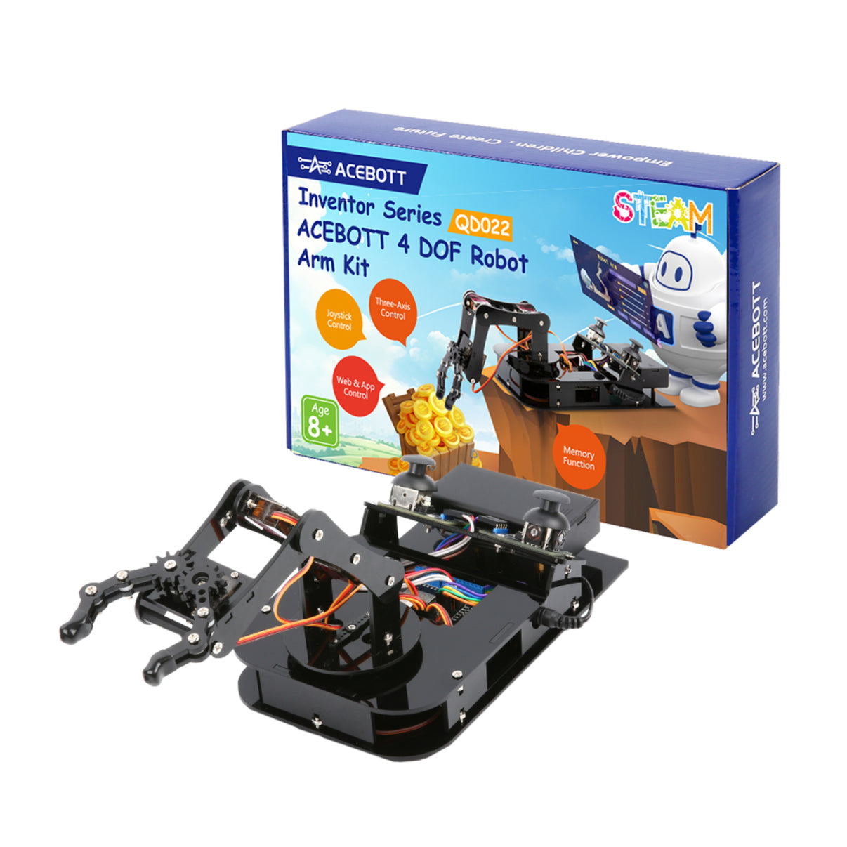 Buy ACEBOTT ESP32 Programmable Robot Arm Kit 4-Axis Programmable Arm – REES52