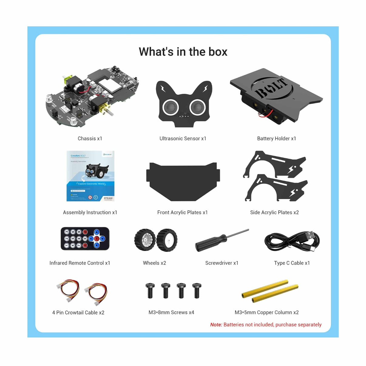 CrowBot BOLT-Open Source Programmable Smart Robot Car – REES52