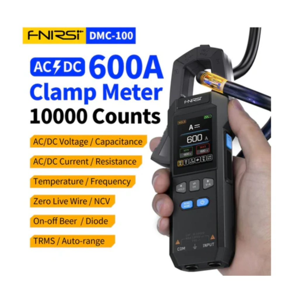 FNIRSI DMC-100 Digital Clamp Meter Multimeter DC/AC Current ClampMeter ...