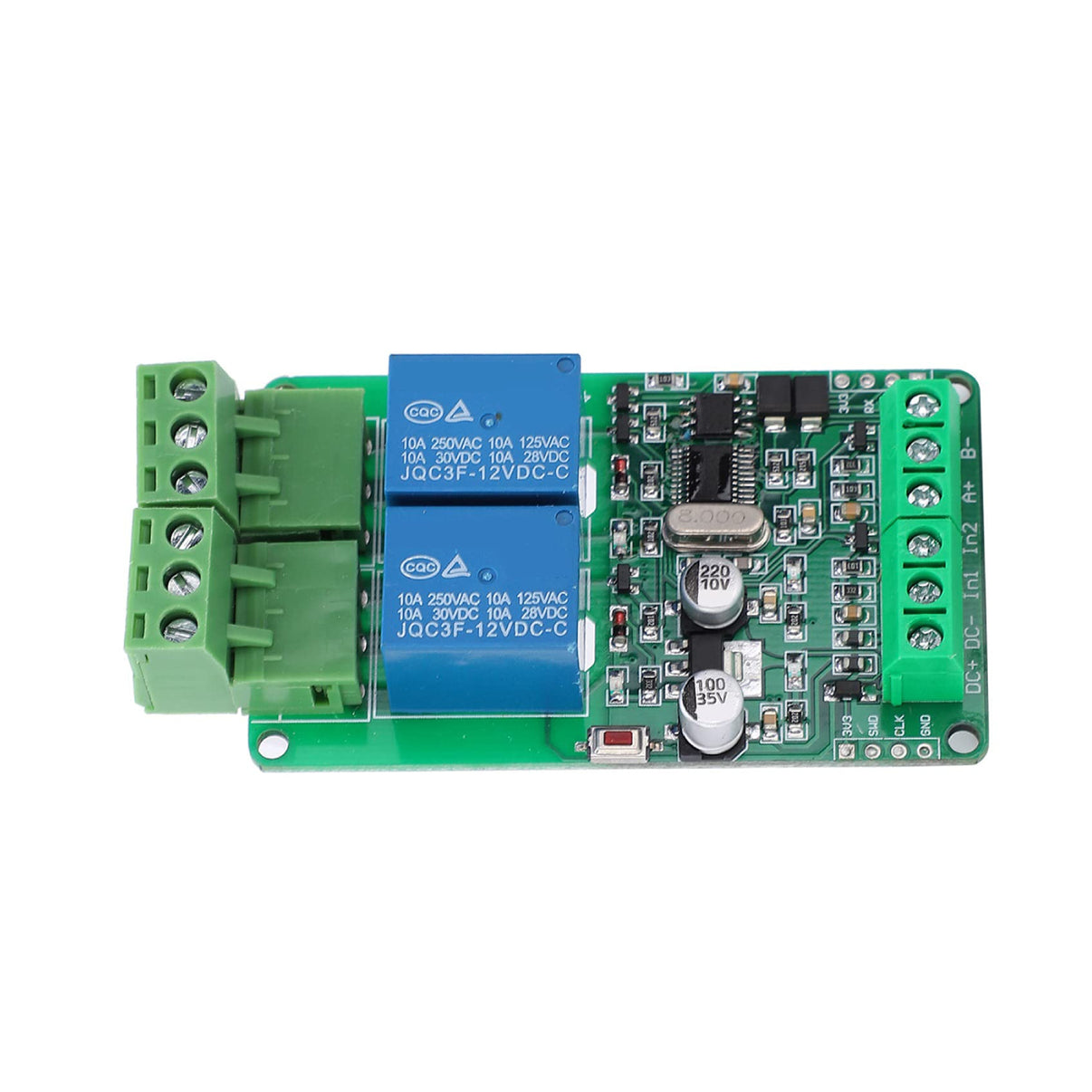 12V RS485 Modbus RTU 2-Channel Relay Module With Optocoupler Isolation ...