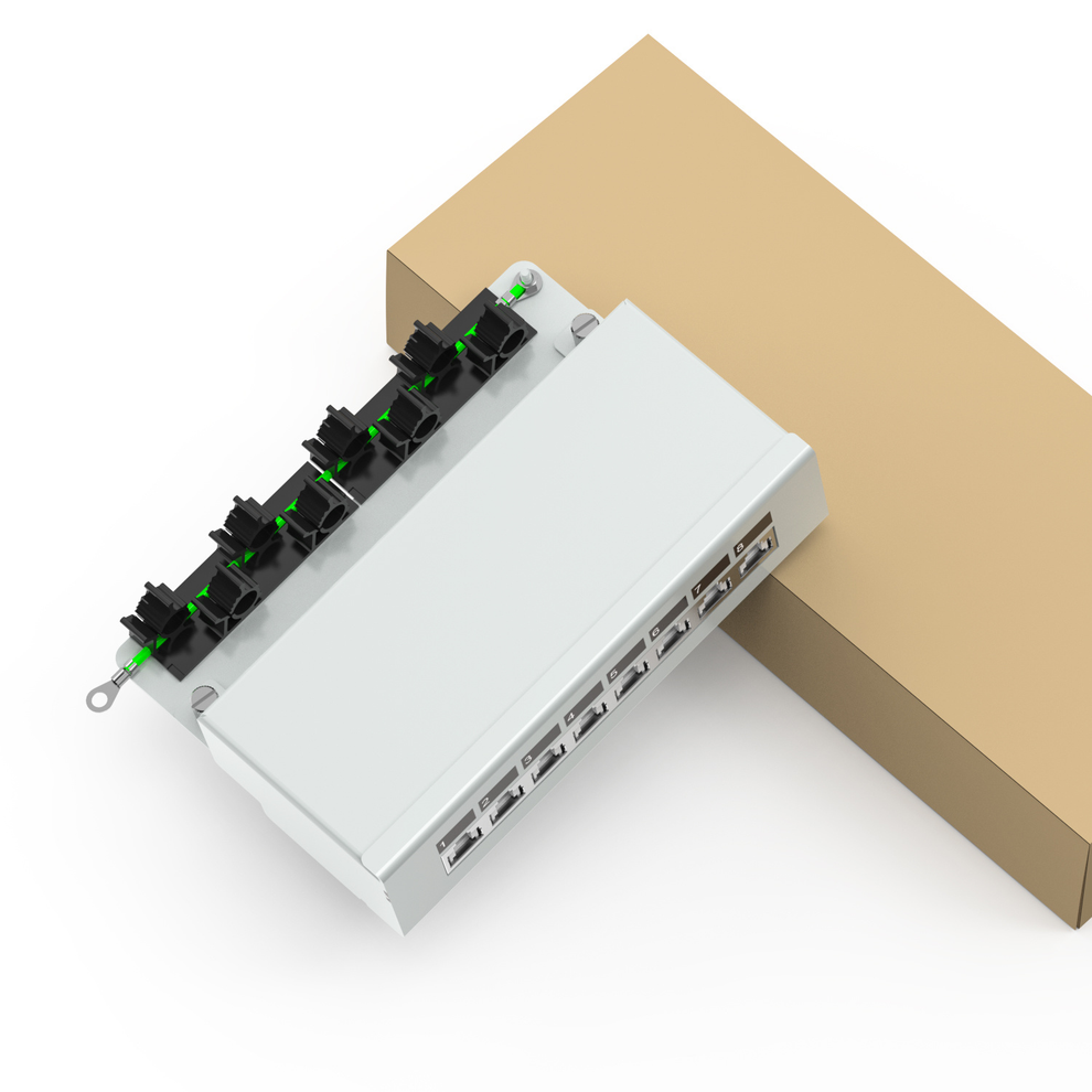 90 Degree 8-Port Shielded Patch Panel Wall-Mount Network Patch Panel ...