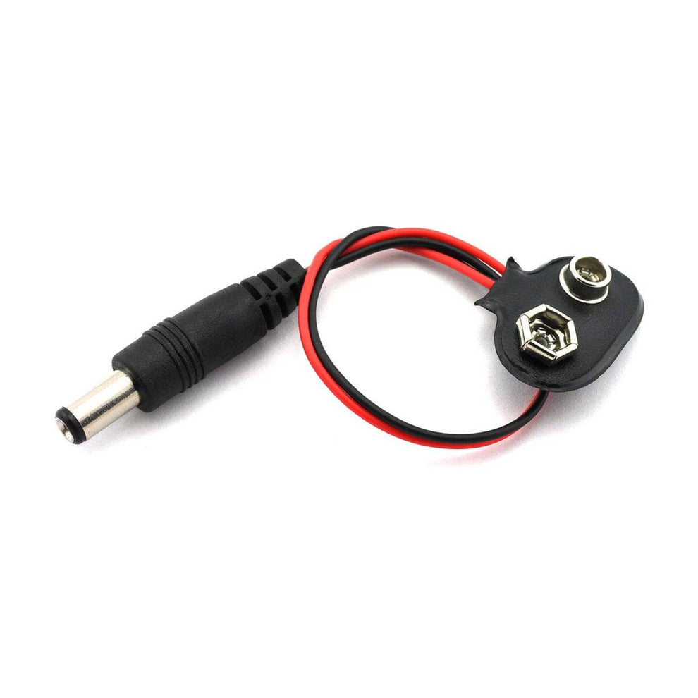 9V Battery Snapper Connector With Male DC Barrel Jack Adapter Cable ...