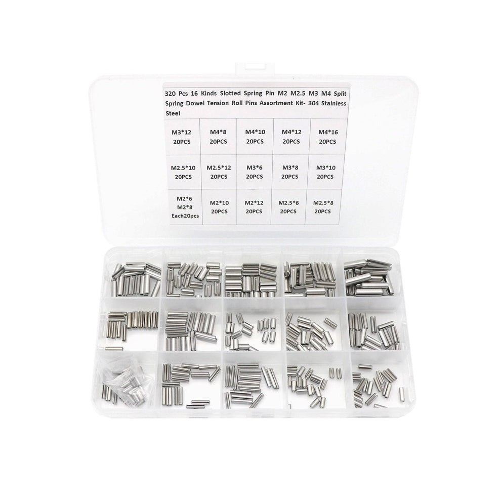 Slotted Spring Pin Assortment Kit 320 Pcs 16 Kinds – REES52