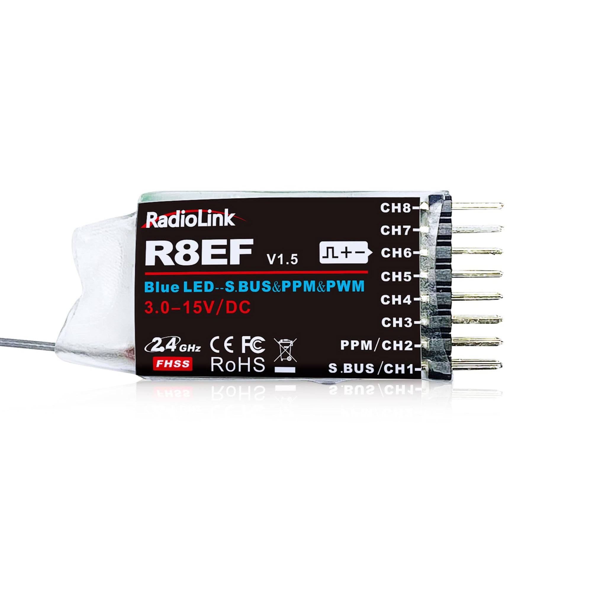 Radiolink R8EF RC Receiver R8EF 8 Channels 2.4GHz RC Receiver SBUS/PPM ...