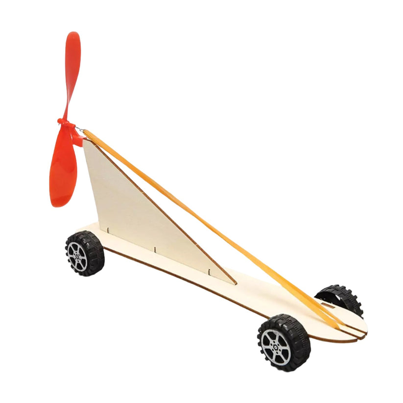Rubber Band Car STEM Kit DIY Wooden Science Experiment Model Set – REES52