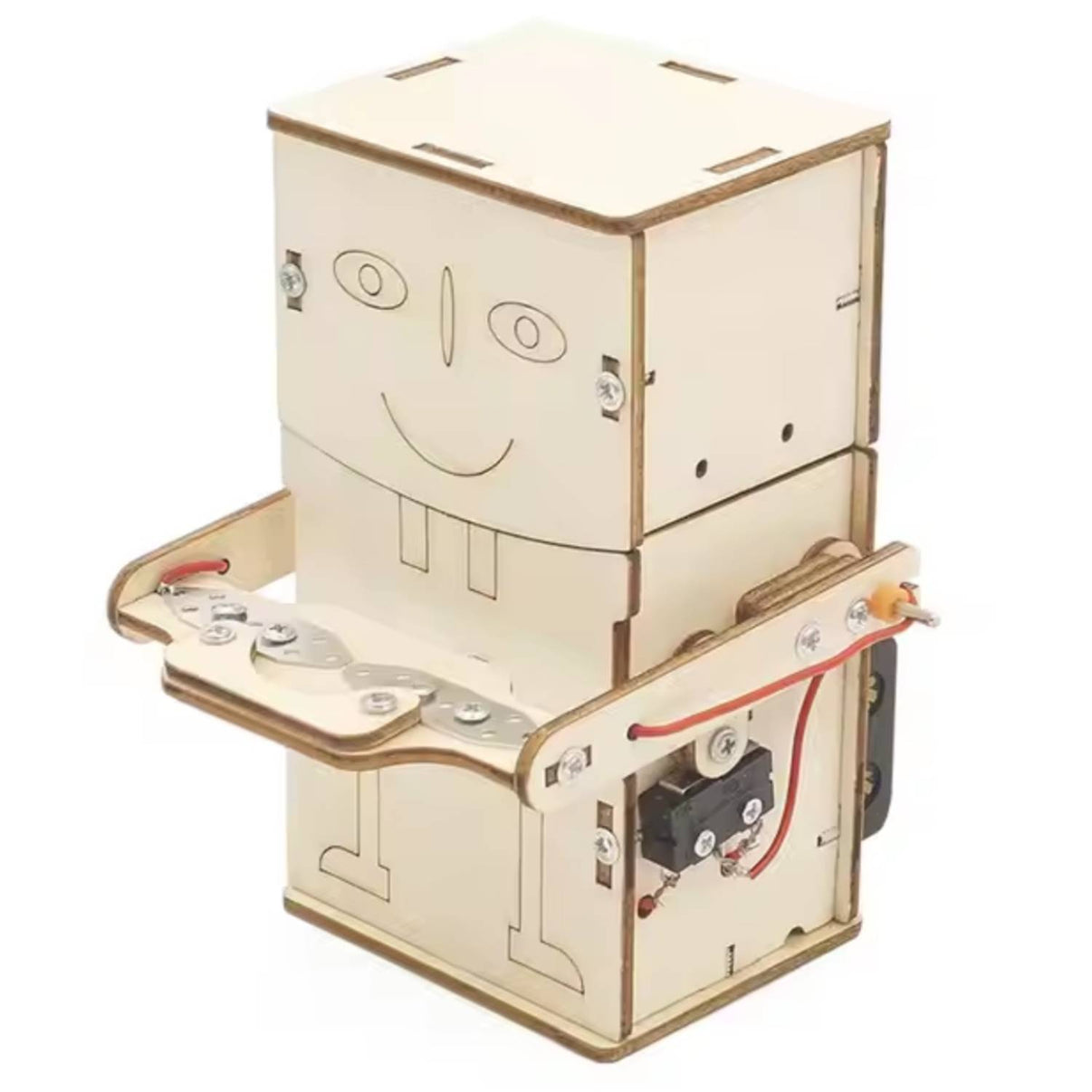 Wooden Coin Eating STEM Kit DIY Wooden Coin Eating Robot Kit – REES52