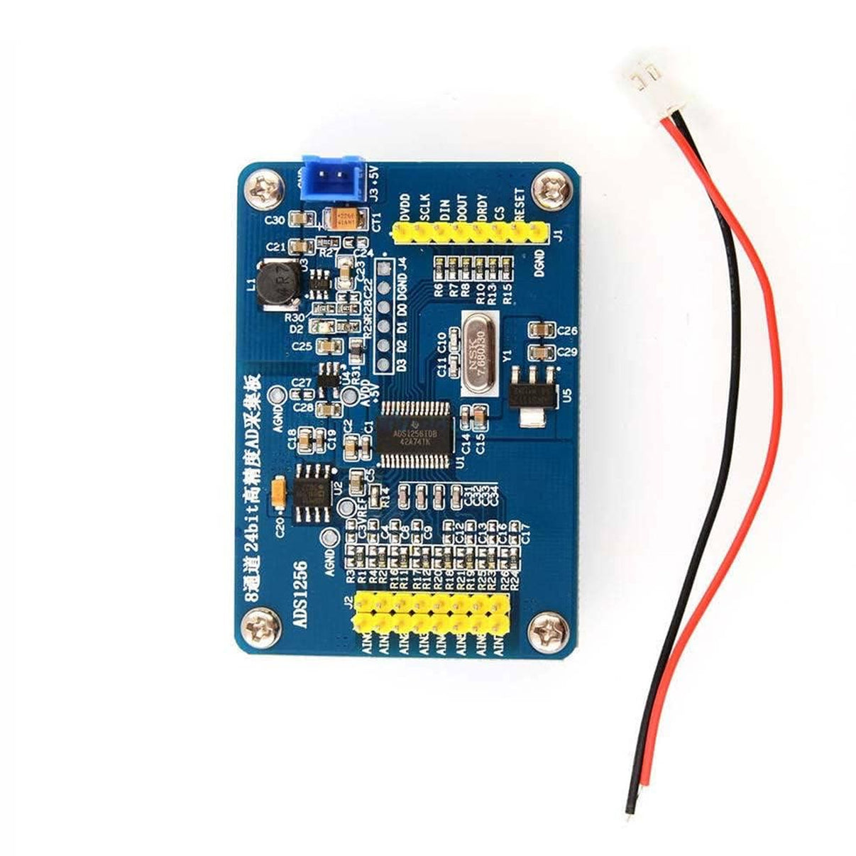 ADS1256 24-bit ADC AD Module 8 Channel AD Acquisition Module – REES52