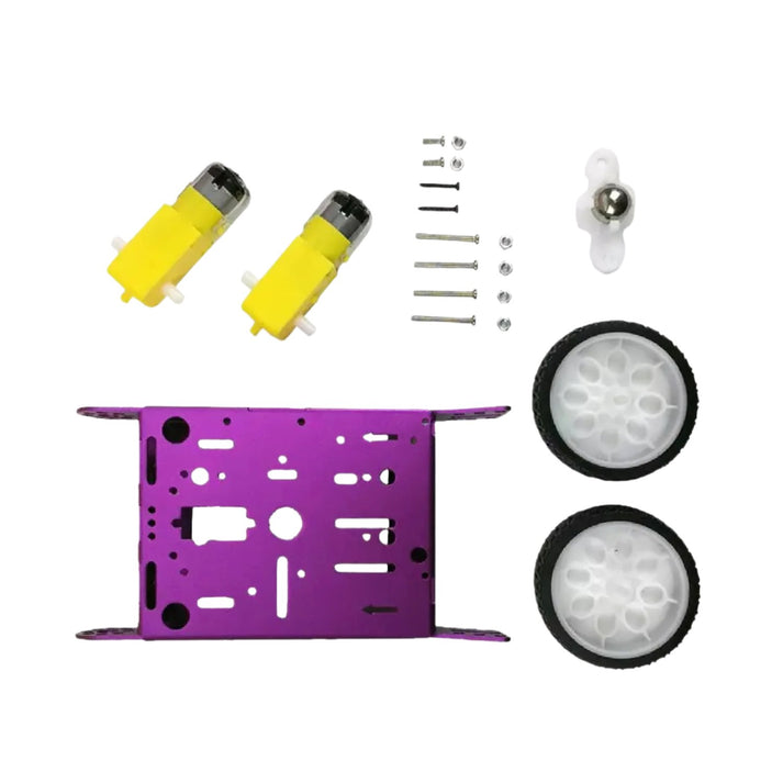 2WD Aluminum Robot Chassis DIY Robot Car Chassis - Purple – REES52