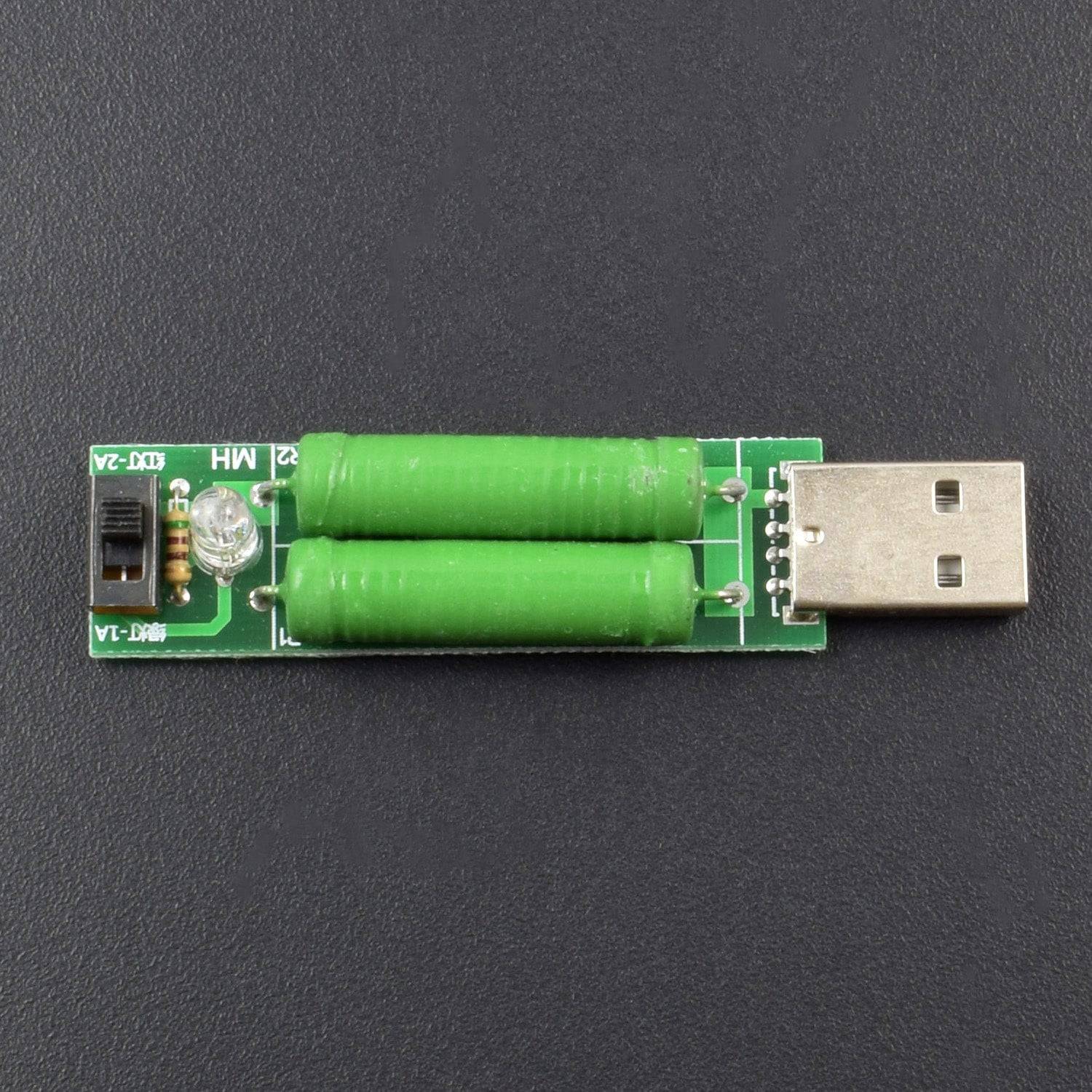USB mini discharge load resistor 2A/1A With switch 1A Green led, 2A Red ...