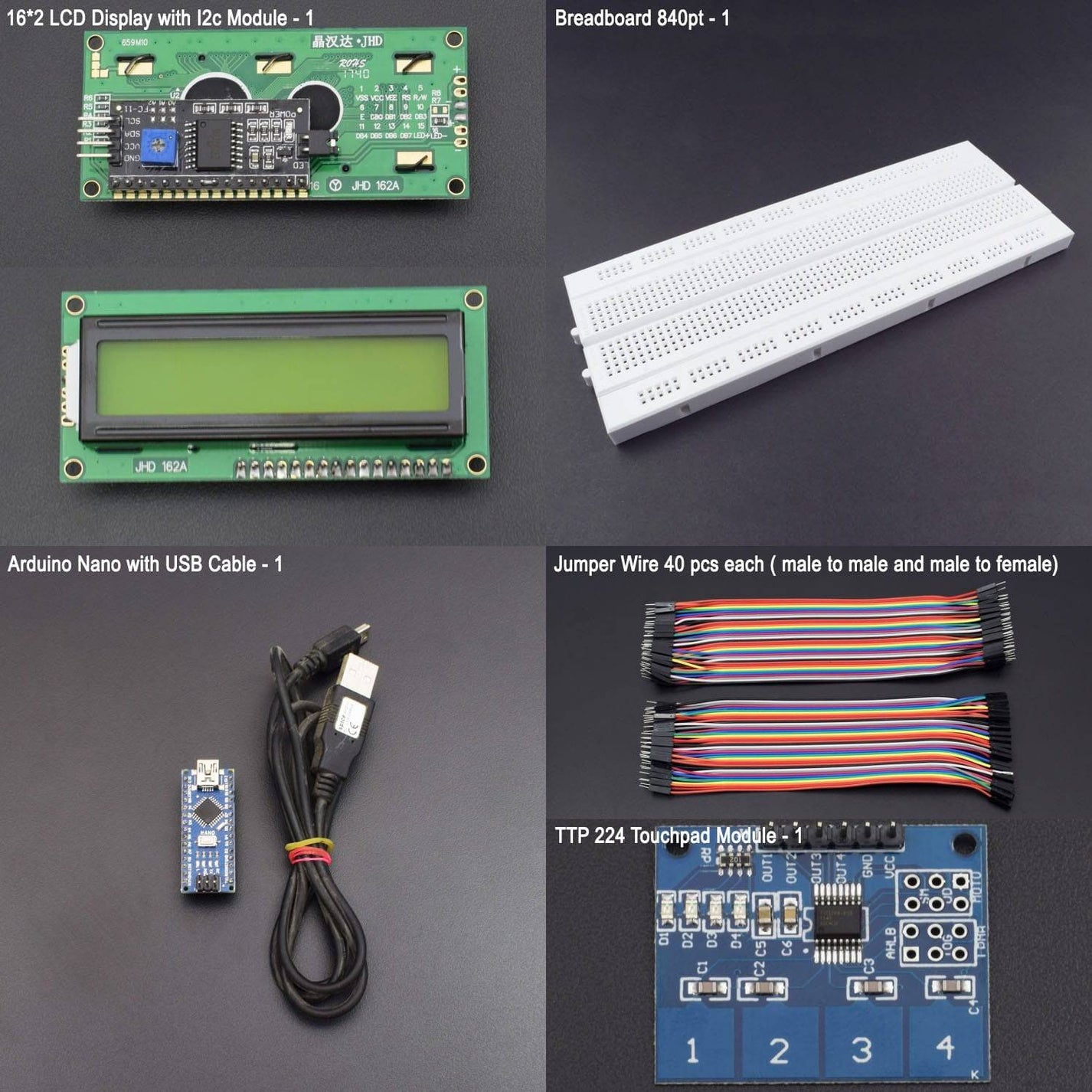 Testing TTP224 touch pad module using 16*2 LCD DISPLAY – REES52
