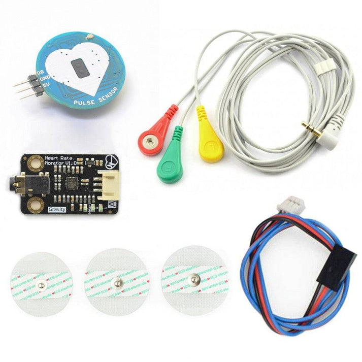 ECG Sensor Module with Cables and Electrodes and Pulse – REES52