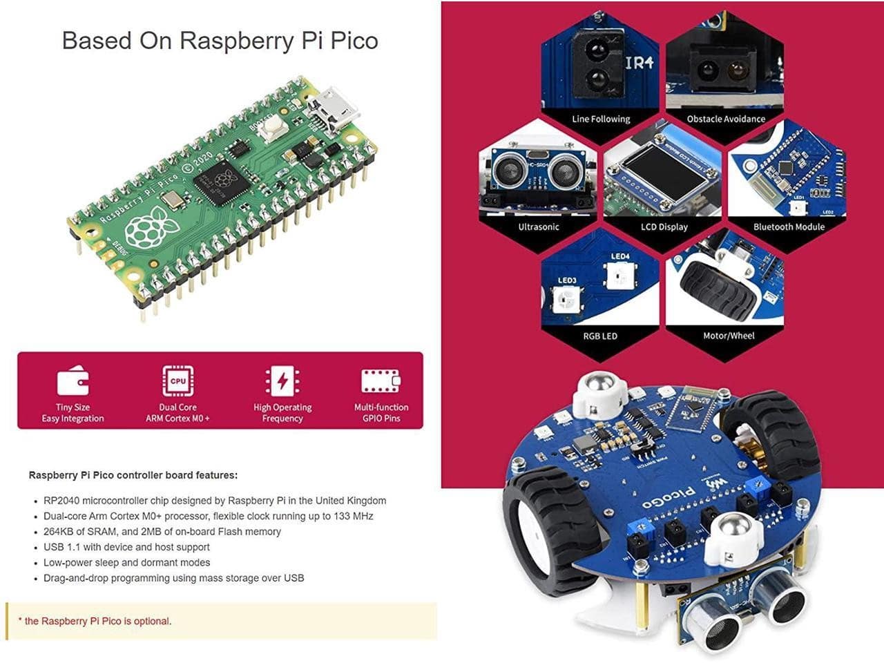 Waveshare Picogo Mobile Robot Based On Raspberry Pi Pico Self Driving