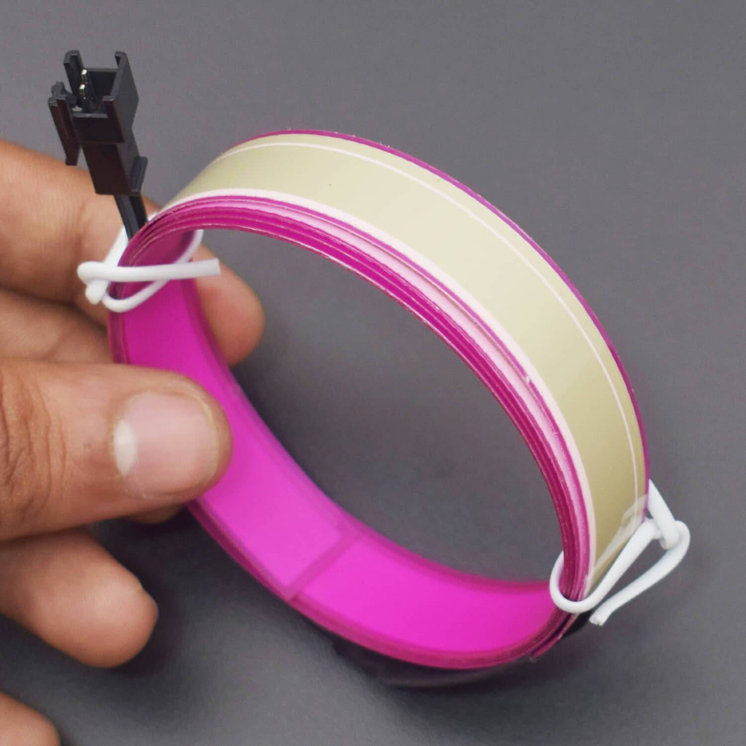 3.3ft Pink Electroluminescent Tape EL Wire Glowing LED Rope Flat Strip ...